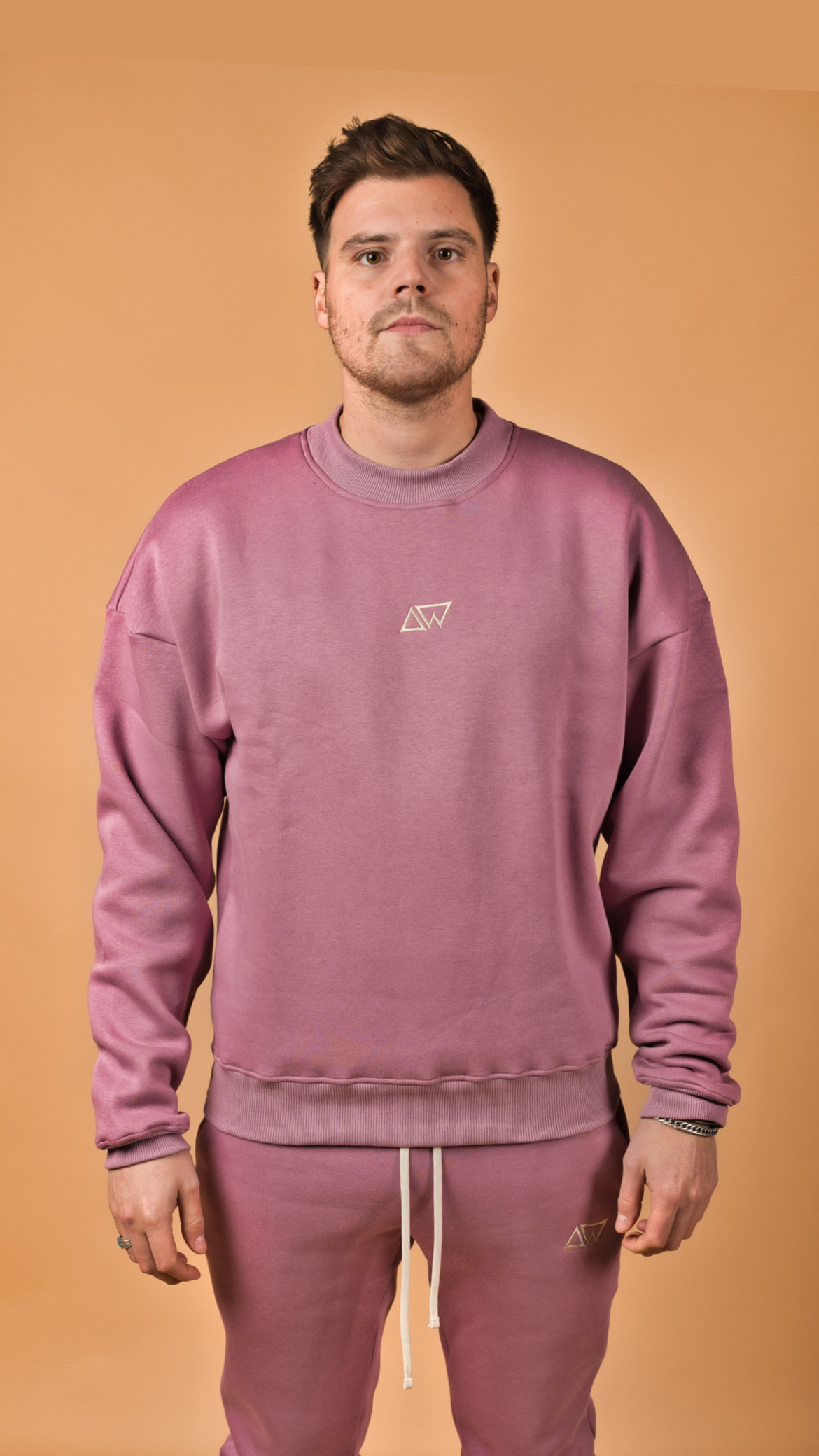 AW Sweater Old-Pink ‘Particle Beige’ Logo | Another World Clothing